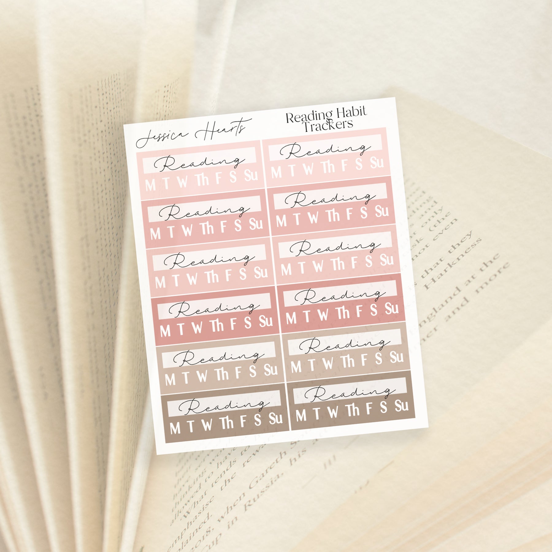 Reading Habit Trackers | Jessica Hearts